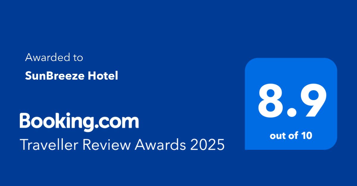 SunBreeze Hotel Win Booking.com 2025 Traveller Review Award! 🌟
